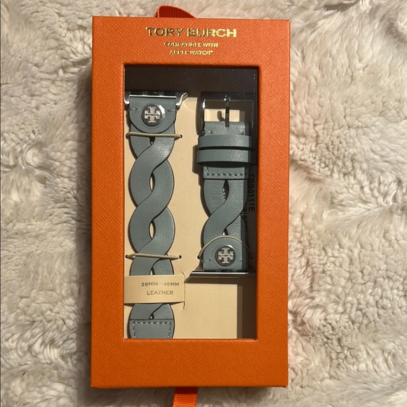Tory Burch | Accessories | Tory Burch Blue Leather Apple Watch Strap ...